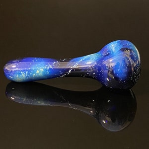 Galaxy Pipe Blue Glass Space Pipe, Glass Pipe, Hand Blown - Etsy