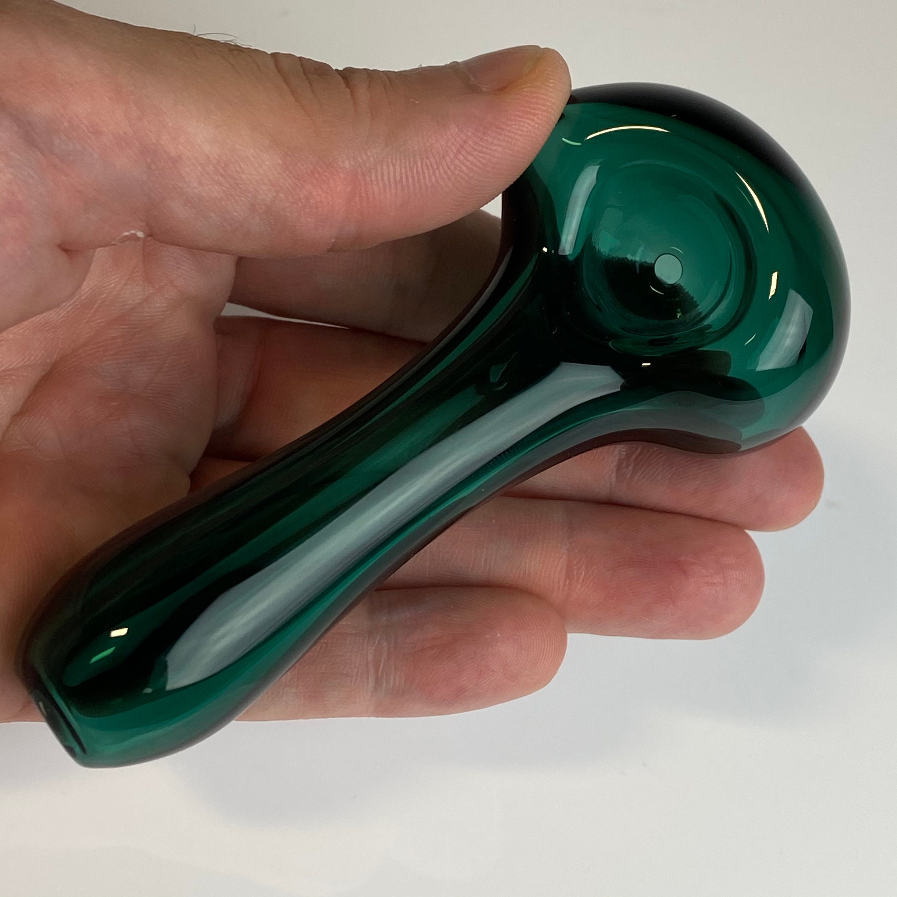 Solid Dark Green Pipe Glass Pipe Heady Hand Blown - Etsy