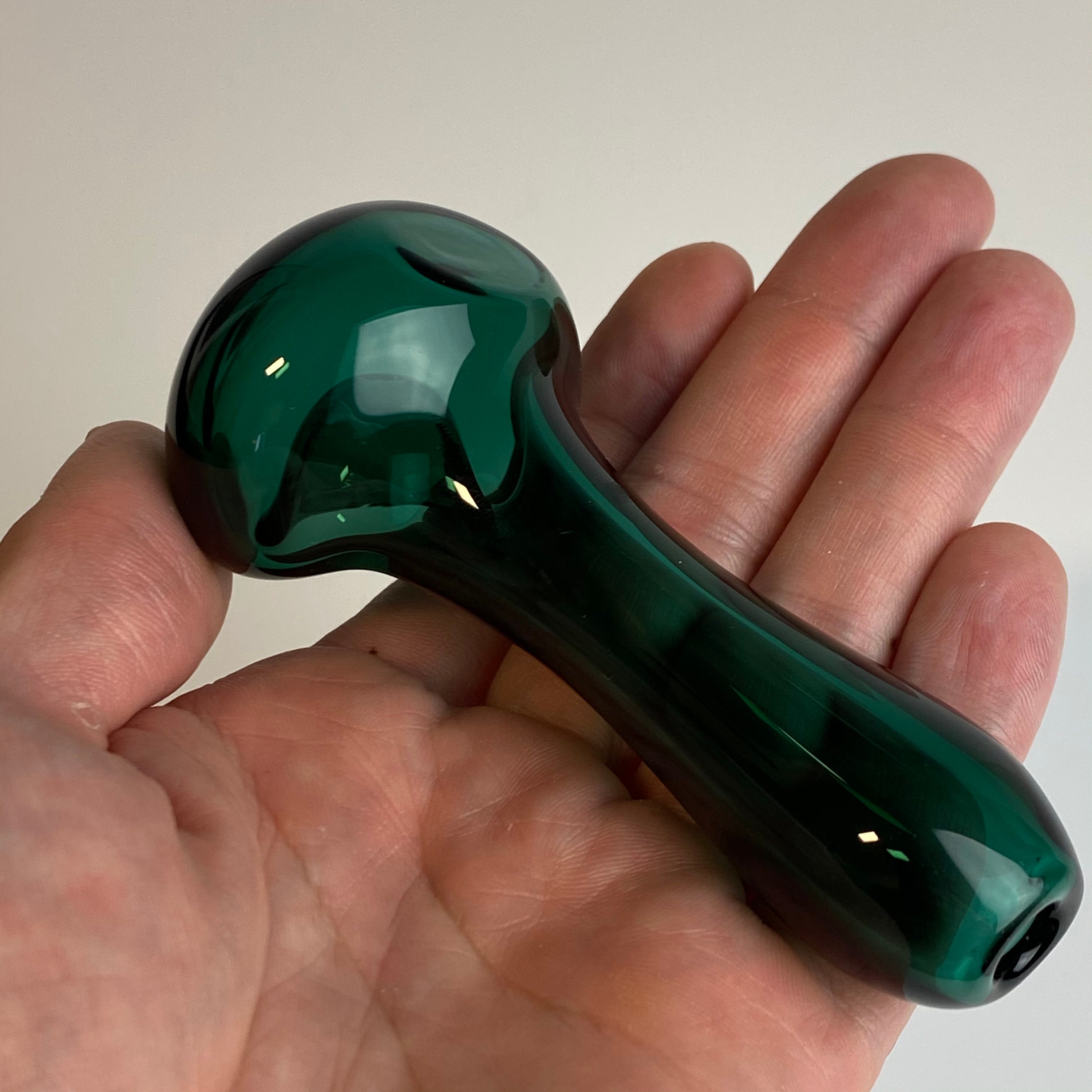 Solid Dark Green Pipe Glass Pipe Heady Hand Blown - Etsy