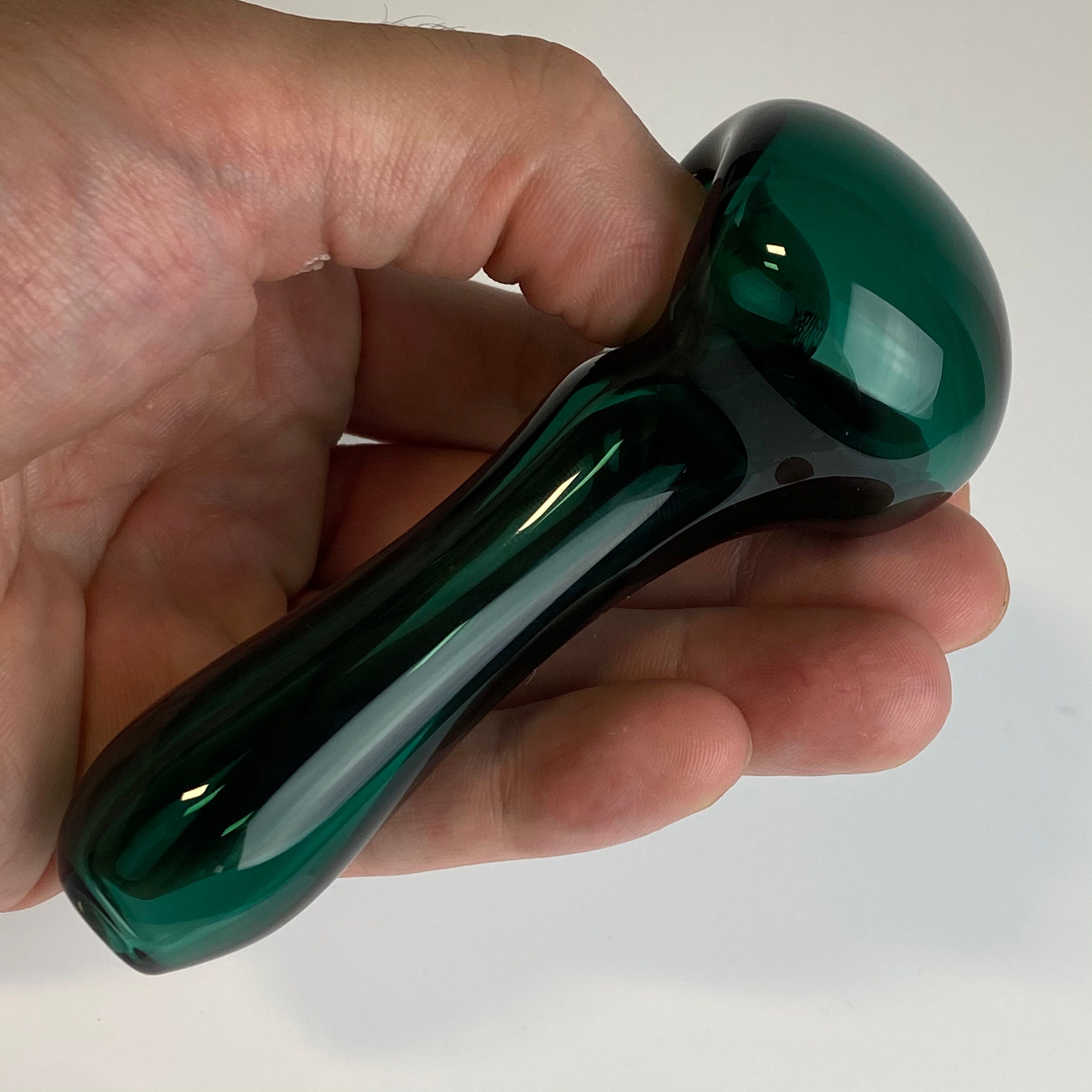 Solid Dark Green Pipe Glass Pipe Heady Hand Blown - Etsy