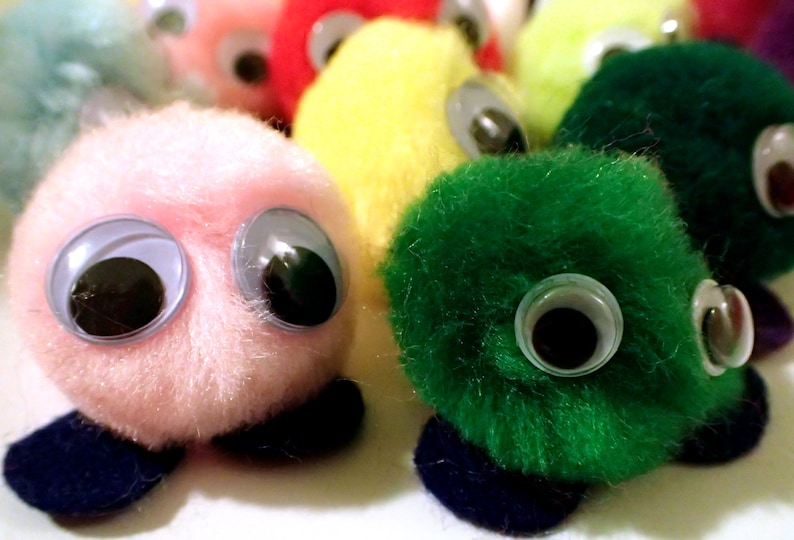 1.5" Warm Fuzzies / Warm Fuzzy Pom Pom Critters (set of 30) W/ Adhesive ...