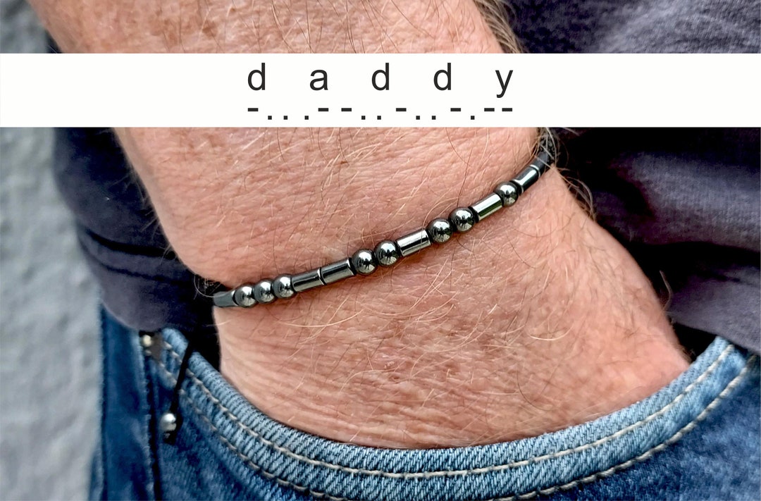 Daddy Morse Code Bracelet - Father's Day Gift, 1st Father's Day Gift ...