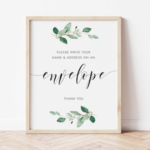 Please Write Your Name and Address Sign Baby Shower Envelope Sign ...