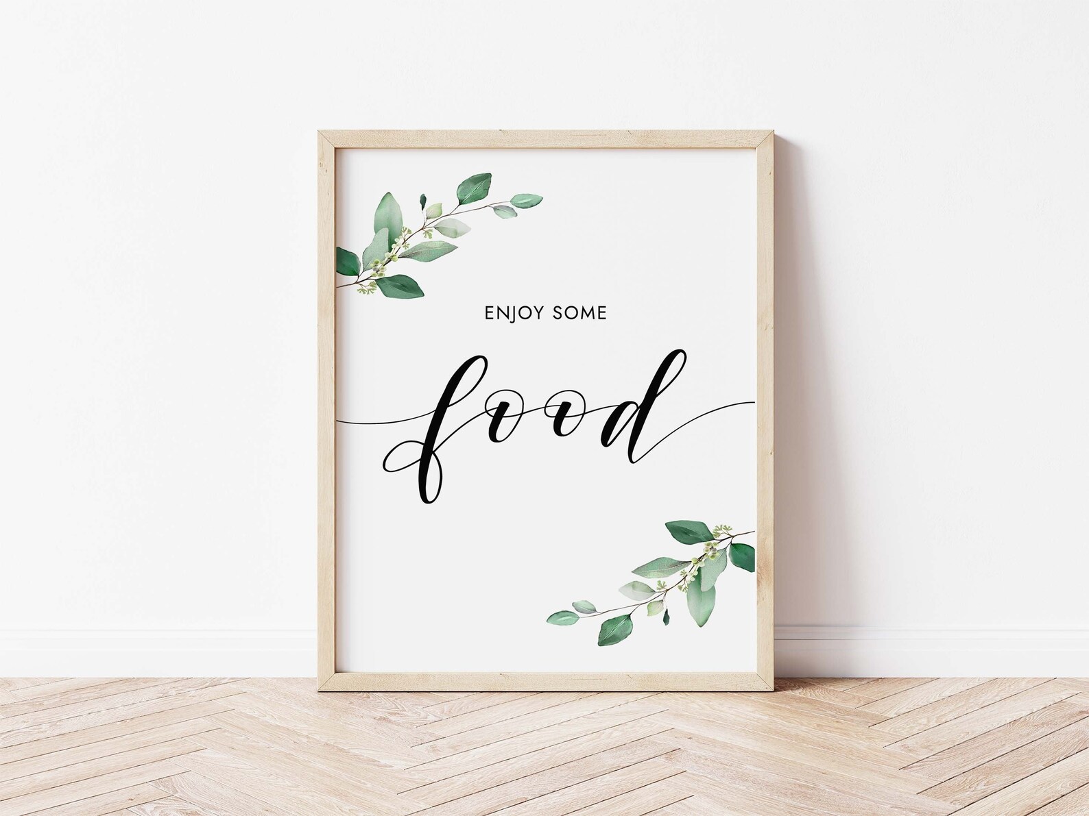 Baby Shower Food Sign Food Table Sign Enjoy Some Food Sign Greenery ...