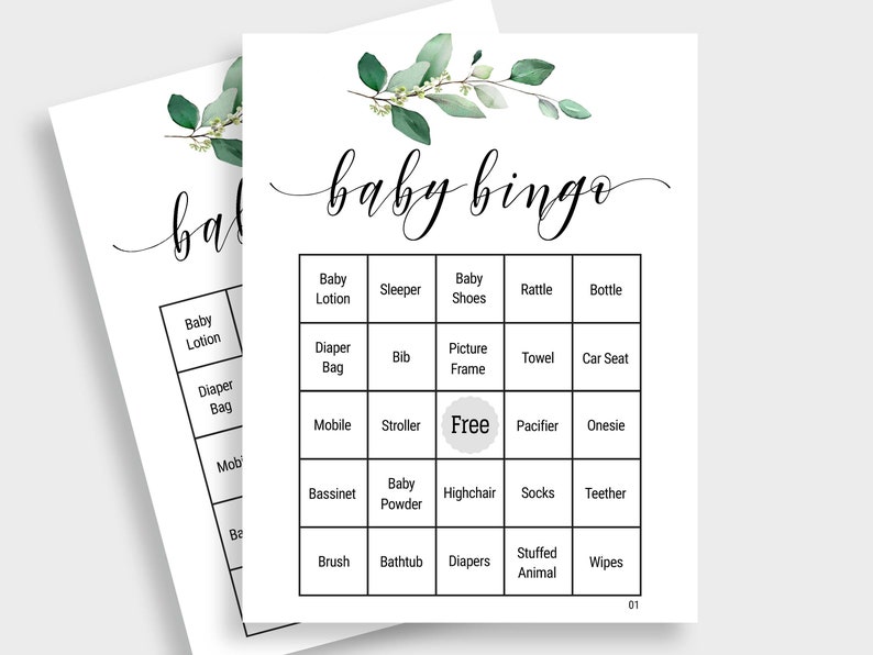 50 Prefilled Baby Shower Bingo Cards Baby Bingo Game Bonus Blank Card ...