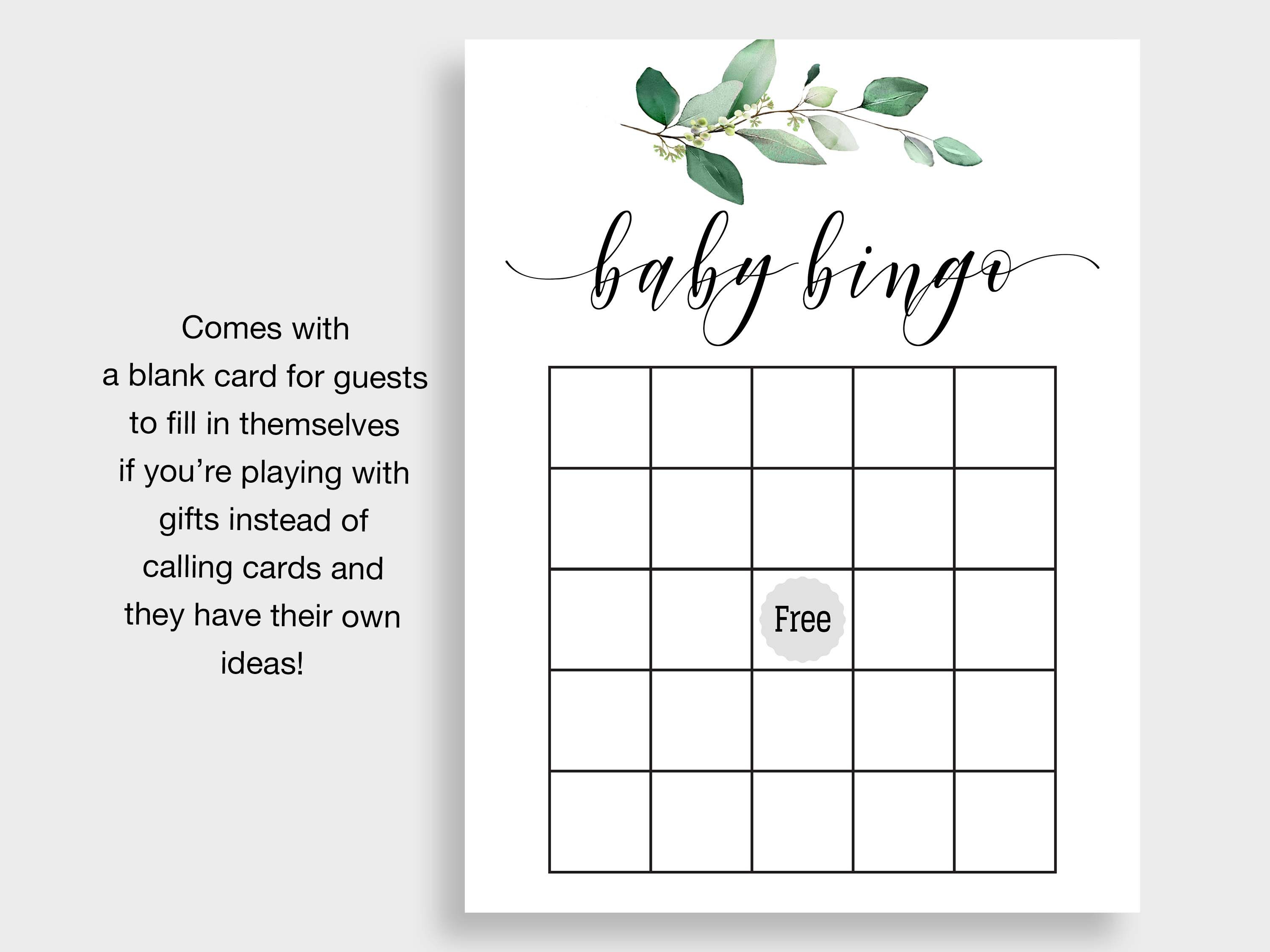 50 Prefilled Baby Shower Bingo Cards Baby Bingo Game Bonus Blank Card ...