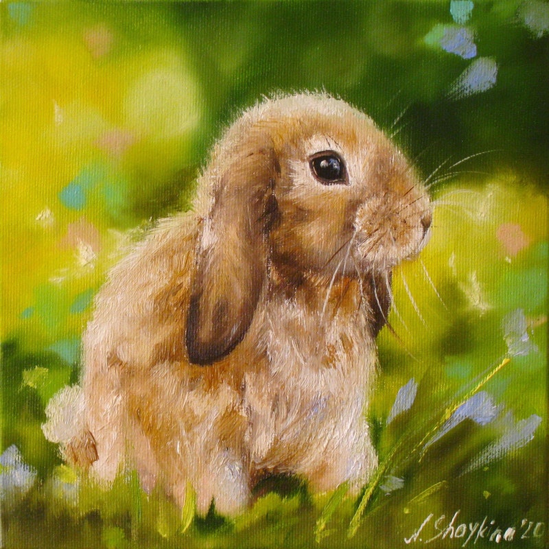 Rabbit Painting - Etsy