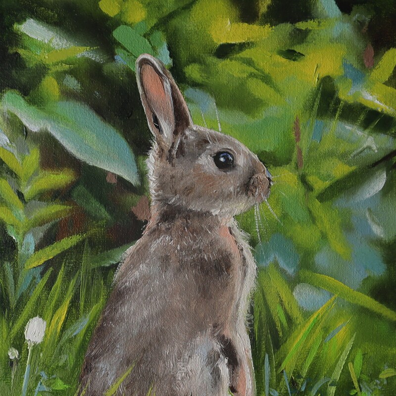 Rabbit Oil Painting - Etsy
