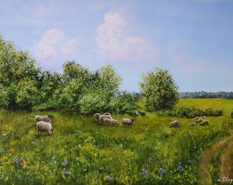 Sheep Pasture Art - Etsy