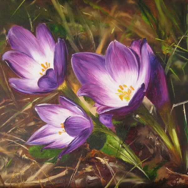 Crocus Painting - Etsy