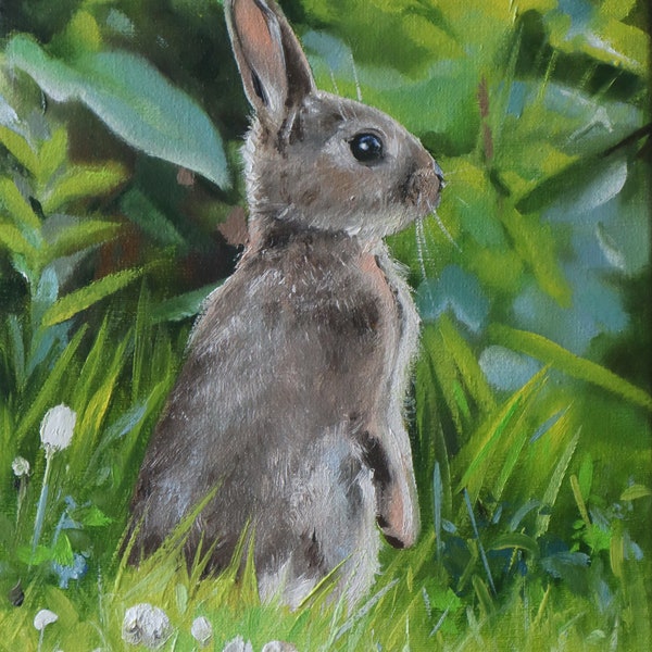 Rabbit Oil Painting - Etsy