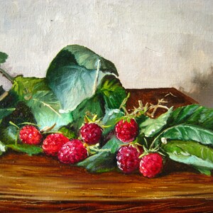 RASPBERRY Art Original Oil on Canvas, Realistic Paintings With Berries ...