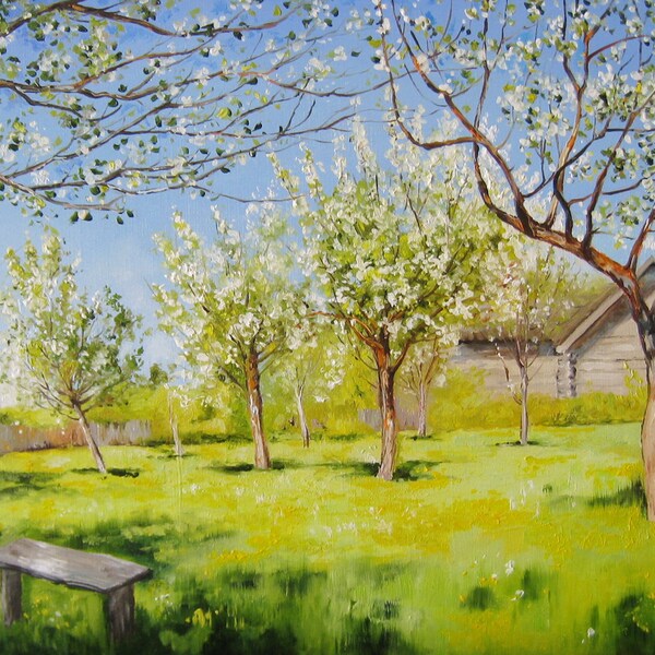 Apple Tree Painting - Etsy