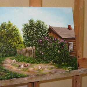 Spring Landscape Painting Oil on Canvas Art, Country Wall Decor, Nature ...
