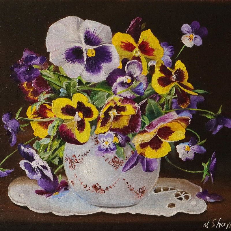 Pansy Painting - Etsy