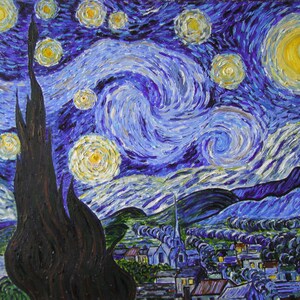 Museum Replica Starry Night Vincent Van Gogh Starry Night Landscape ...