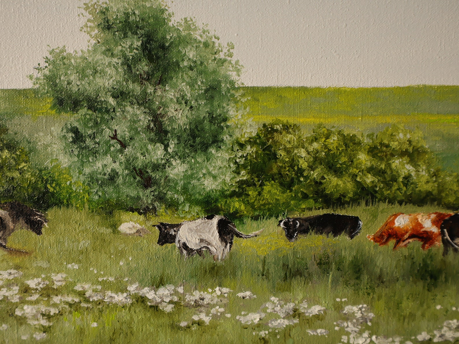 Cows in a Field ORIGINAL OIL PAINTING Large Landscape - Etsy