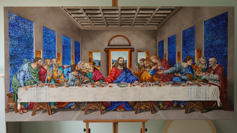 Extra Large Catholic Painting THE LAST SUPPER Jesus Oil - Etsy