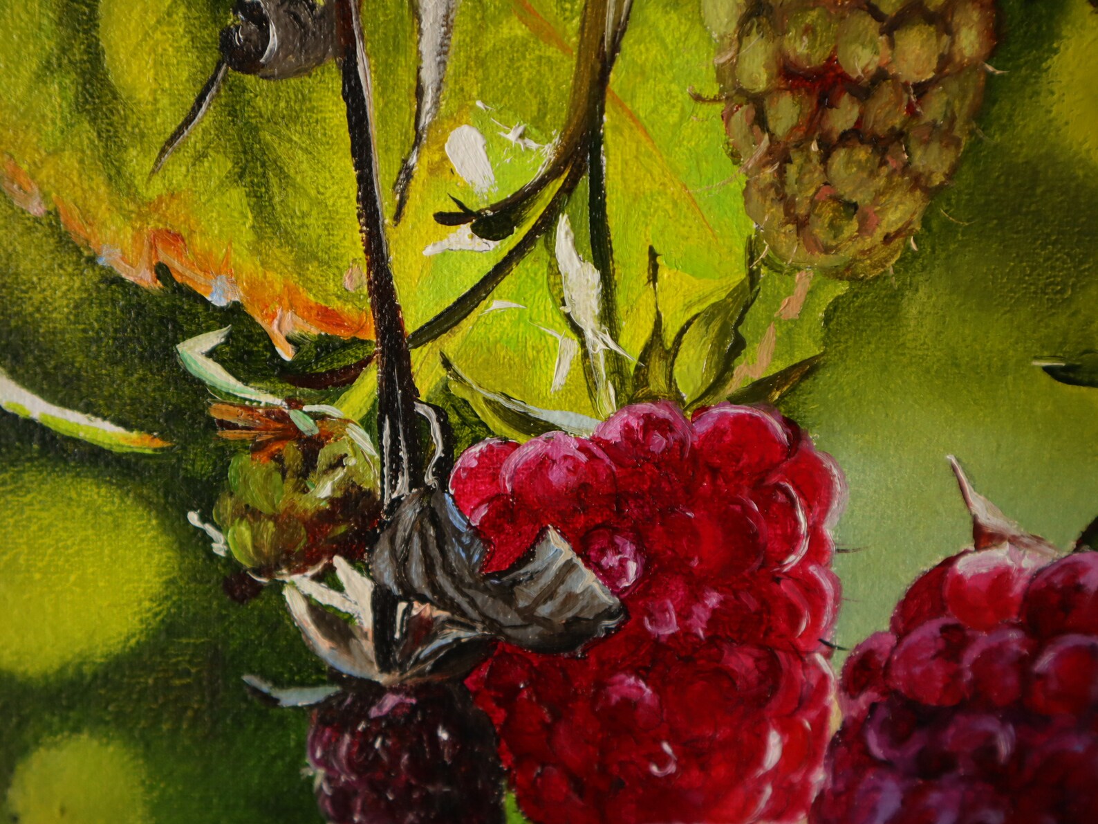 Raspberry Original Oil Paintings on Canvas Fruit Kitchen - Etsy