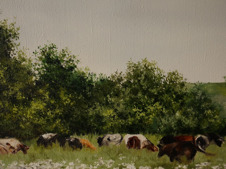 Cows in a Field ORIGINAL OIL PAINTING Large Landscape - Etsy