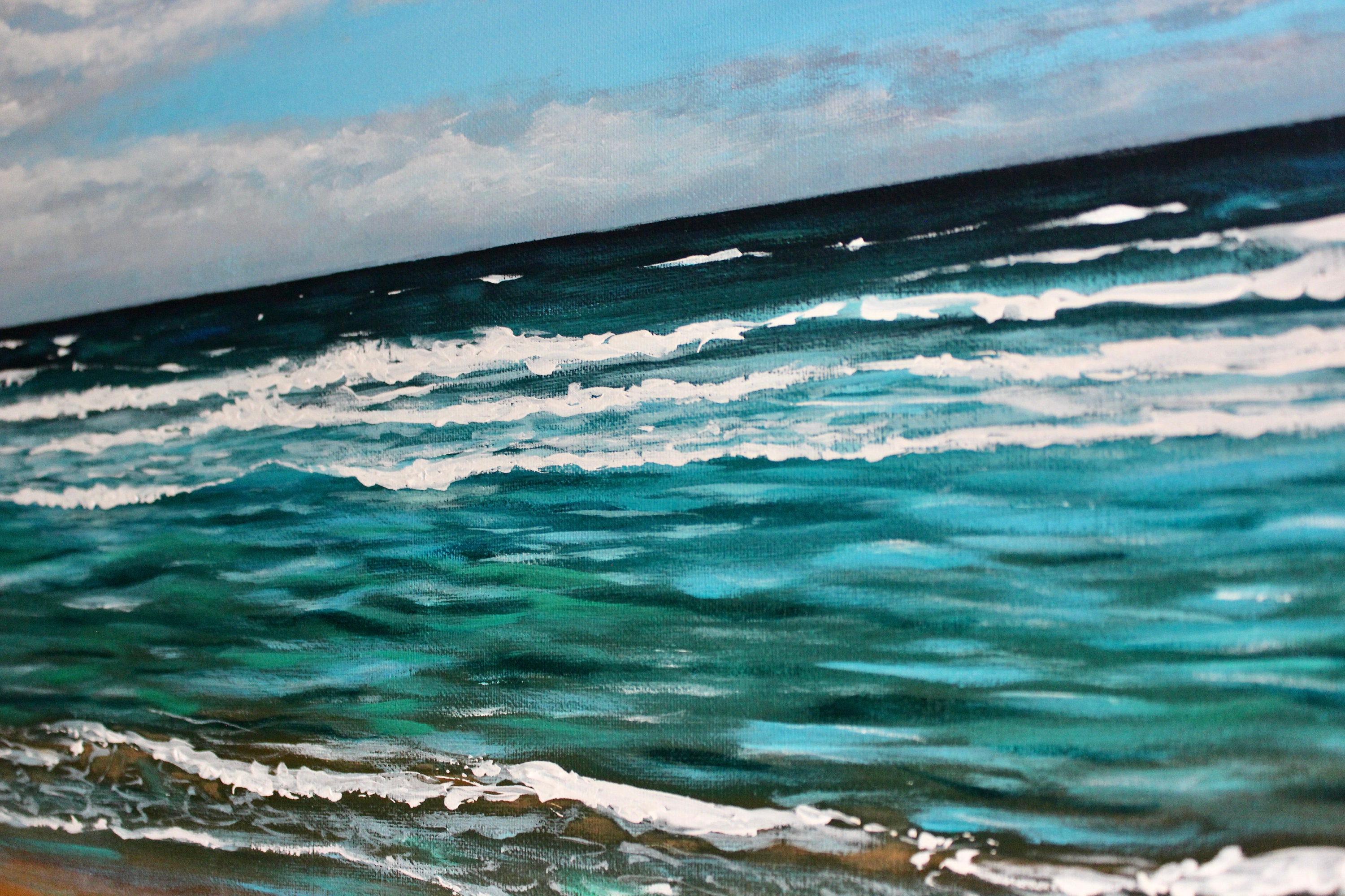 MAROUBRA BEACH, Original Australian Beach Seascape Landscape, Acrylic ...