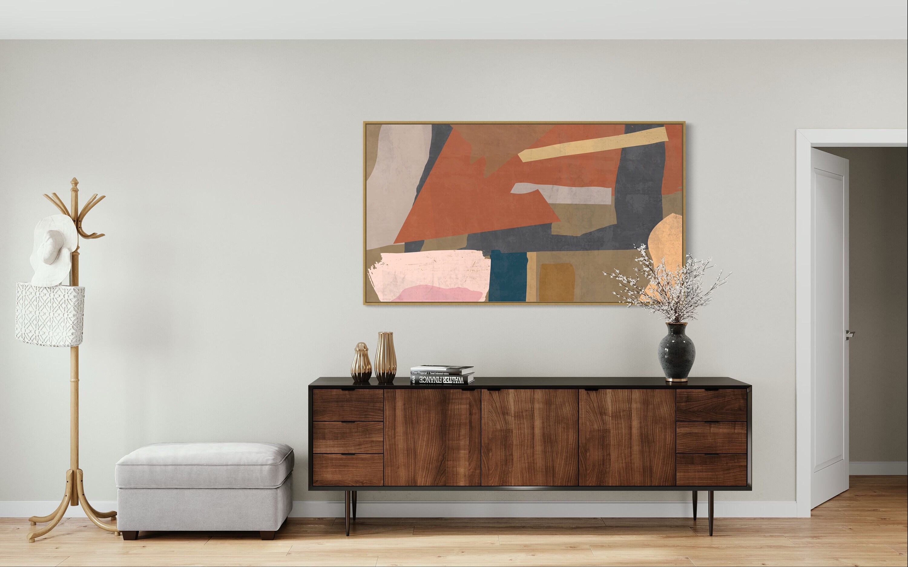 Samsung Frame TV Abstract Art in Earthy Tones, Frame TV Art Abstract ...
