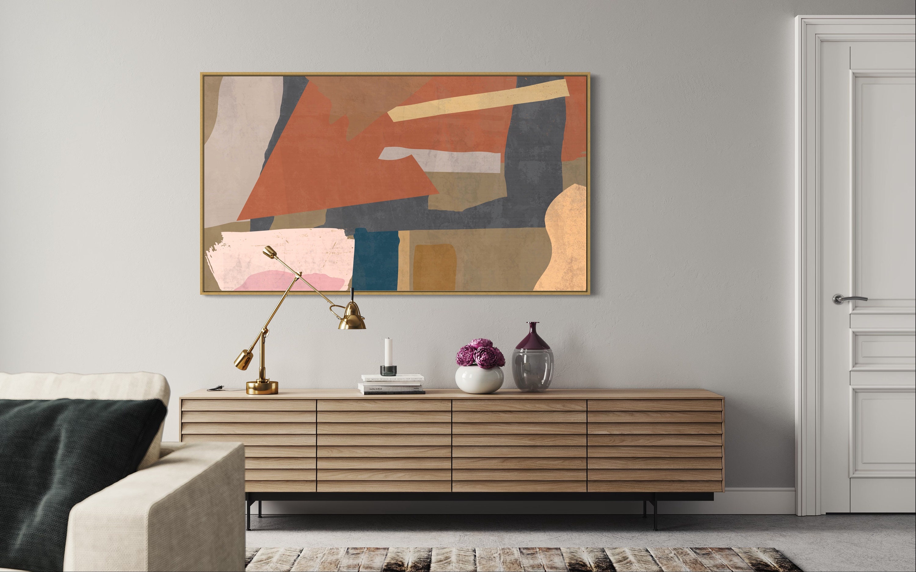 Samsung Frame TV Abstract Art in Earthy Tones, Frame TV Art Abstract ...