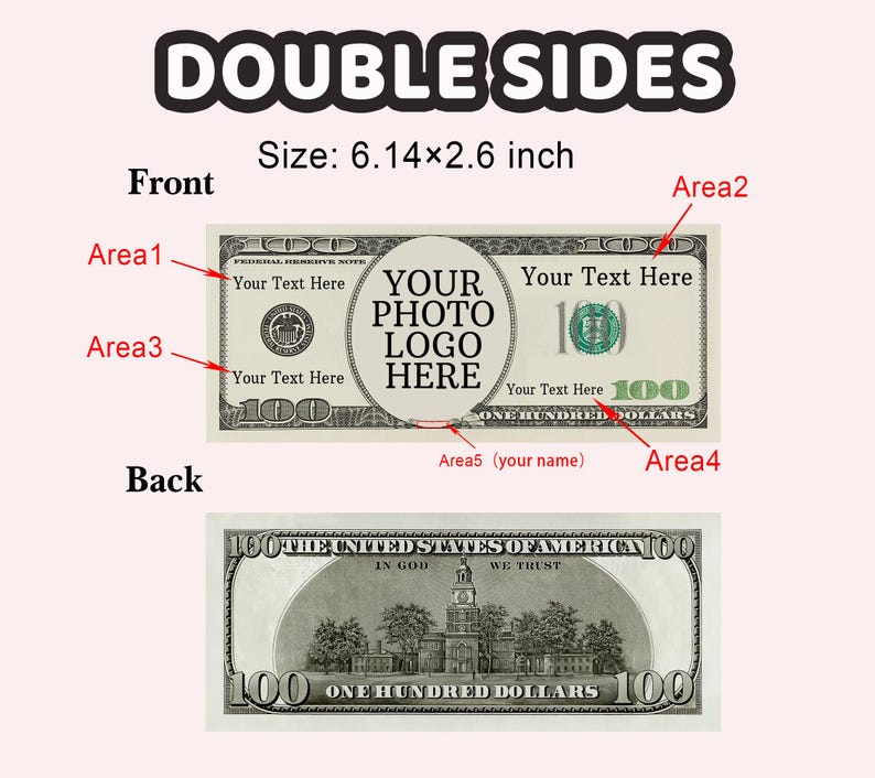 Custom 100 Dollar Bill, Personalized Logo Game Money - Etsy