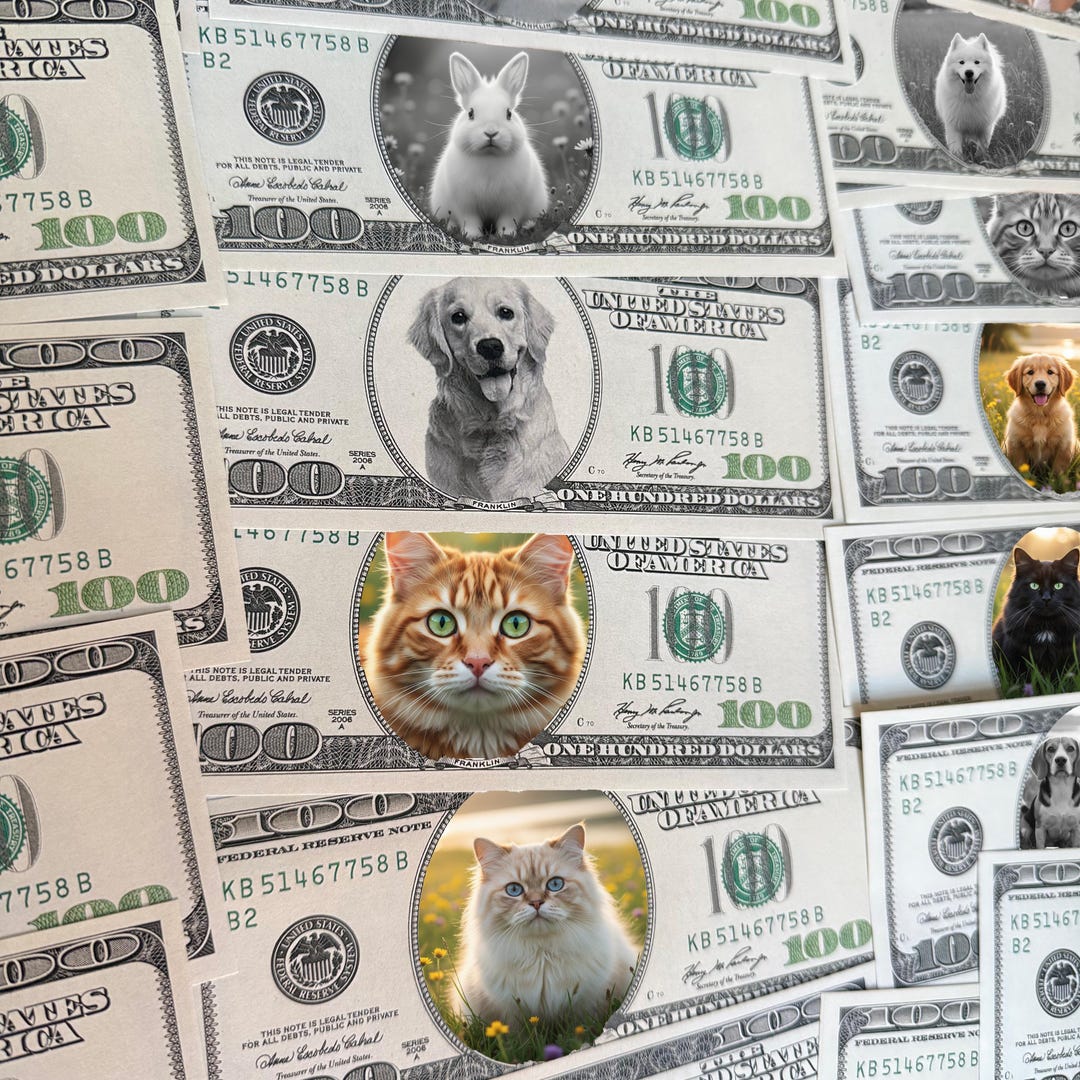 Custom Pet Photo 100 Dollar Bill, Personalized Gag Gift for Pet Lovers ...