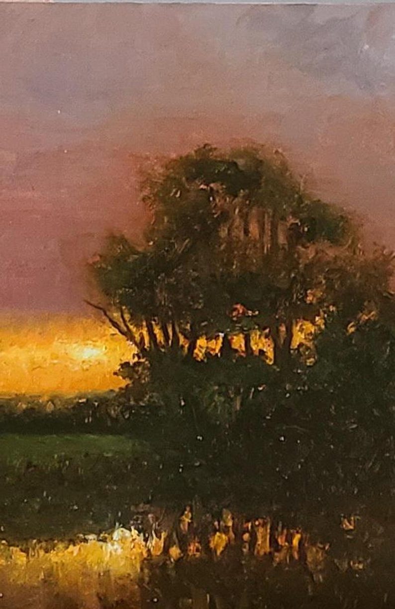 Early Dawn- Original 9x11 Canvas Panel Oil Painting in Gold Frame - Etsy