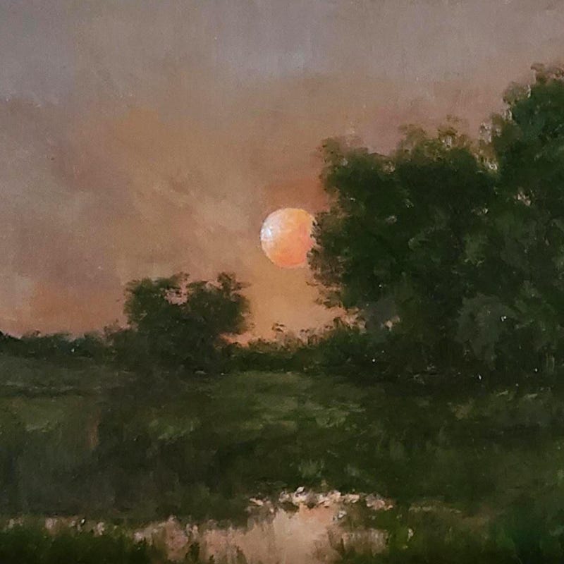 Full Moon Painting - Etsy