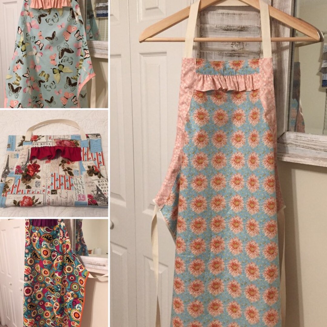 Self-adjustable Shabby Chic Apron With Ruffle - Etsy