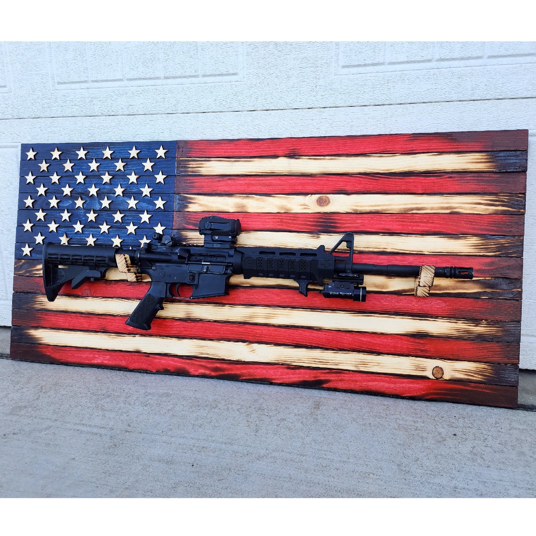 Rustic Flag Gun Rack - Etsy