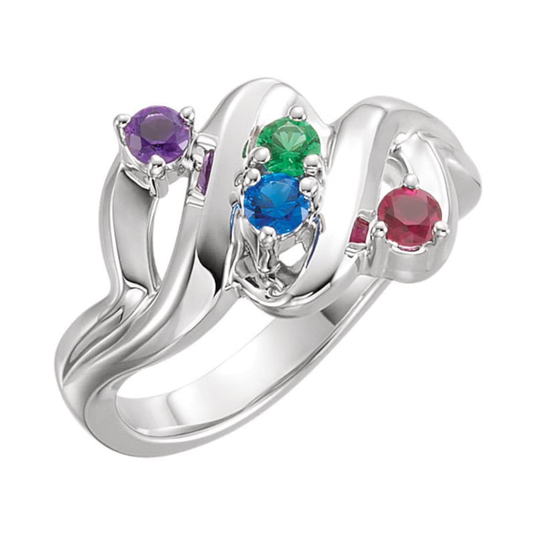 Family Mothers Ring 1- 7 Stones Sterling Silver Mother's Family Jewelry ...