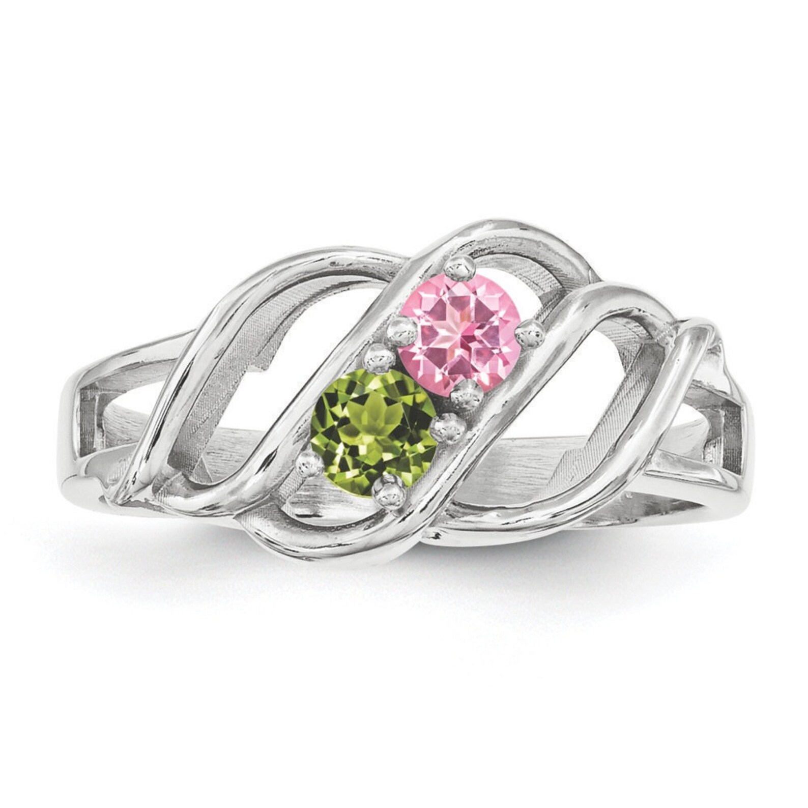 Family Birthstone Ring 1- 3 Stones Sterling Silver Personalized Mother ...