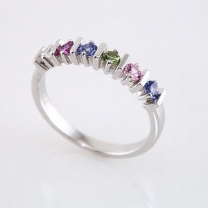 Stackable Family Ring 2- 6 Stones Sterling Silver Mother's Day Jewelry ...