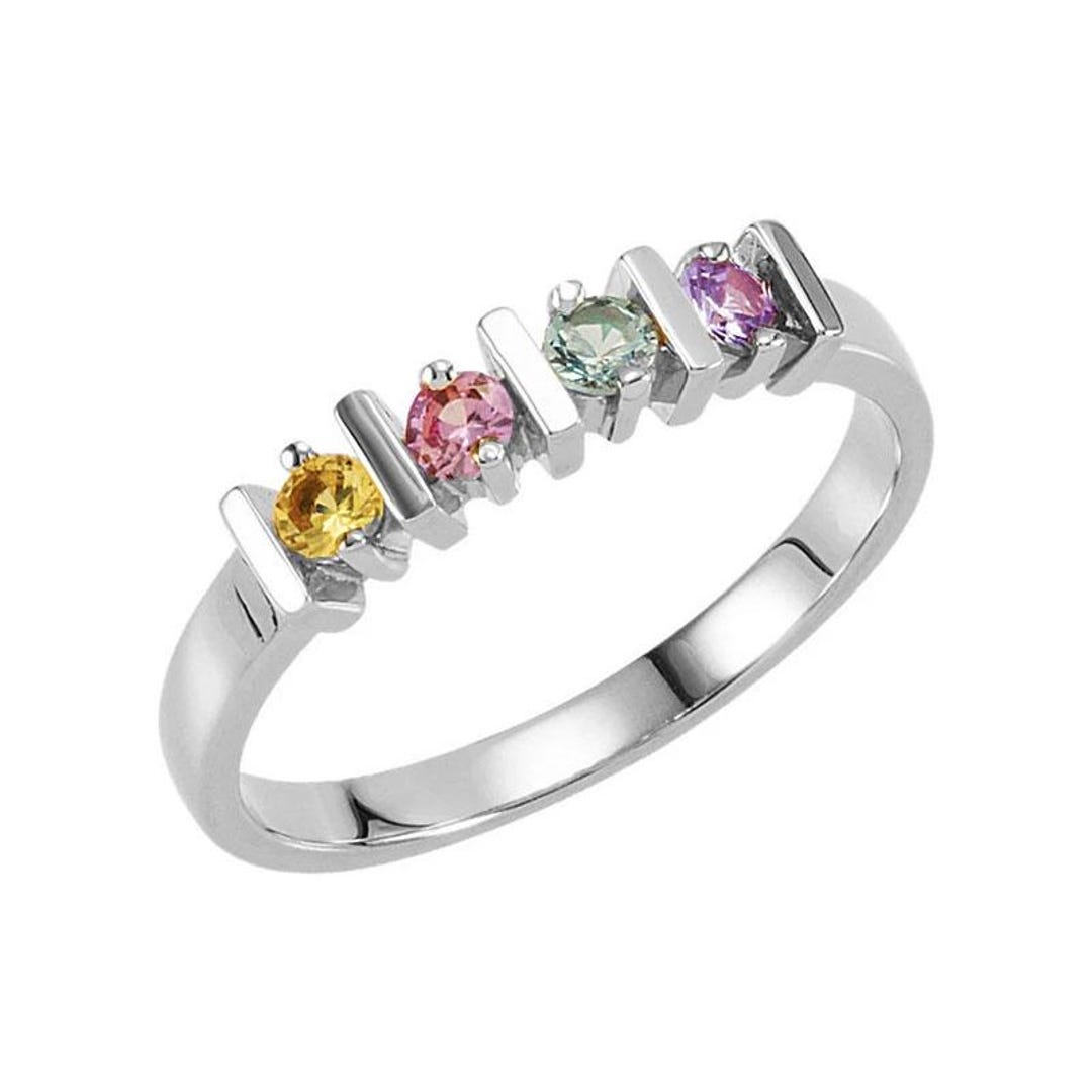 Stackable Family Ring 2- 6 Stones Sterling Silver Mother's Day Jewelry ...
