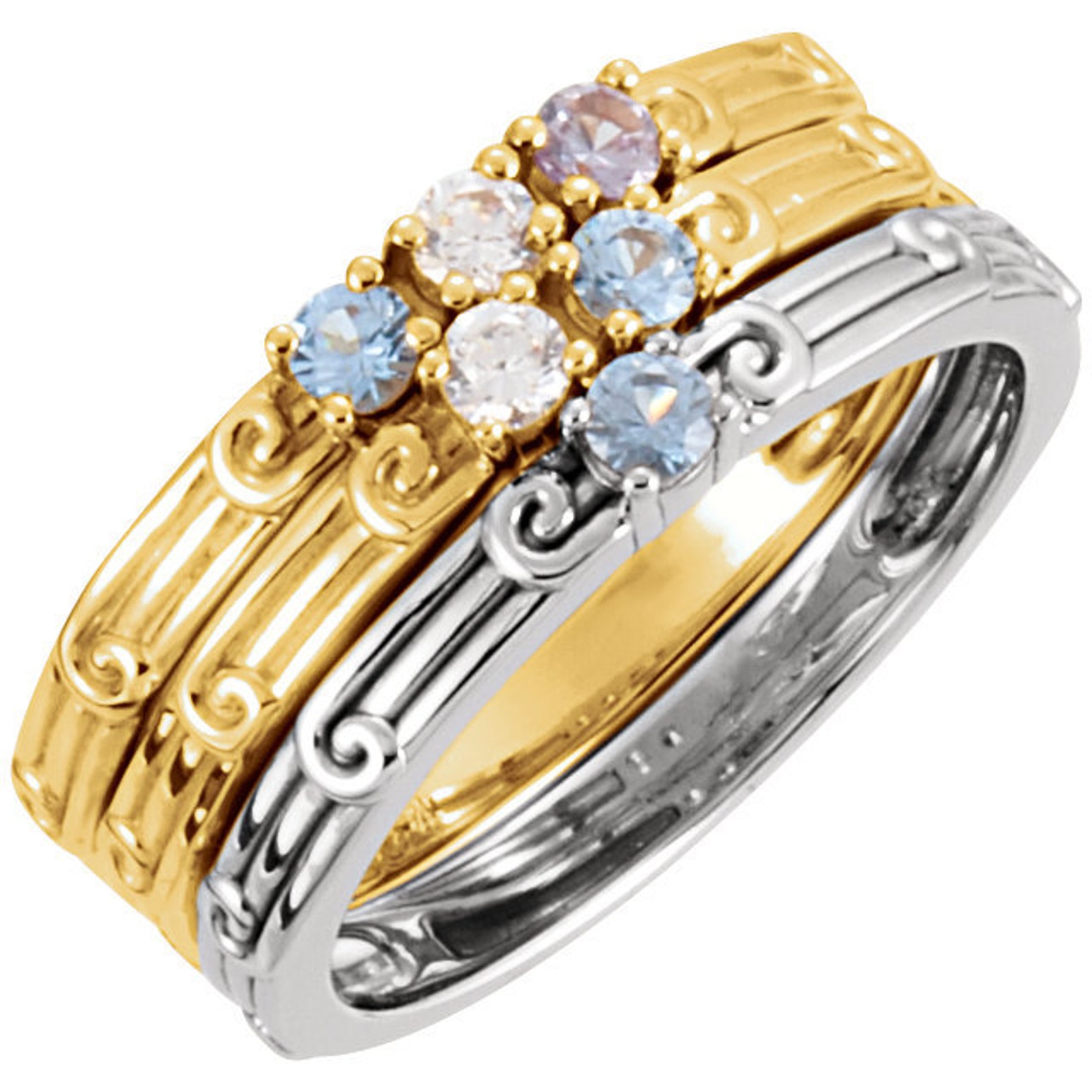 Stackable Mother's Ring 1 4 Stones Sterling Silver Family - Etsy