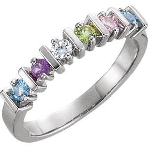 Stackable Family Ring 2- 6 Stones Sterling Silver Mother's Day Jewelry ...