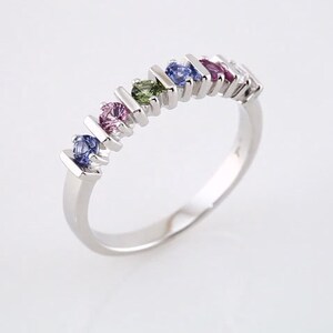 Stackable Family Ring 2- 6 Stones Sterling Silver Mother's Day Jewelry ...