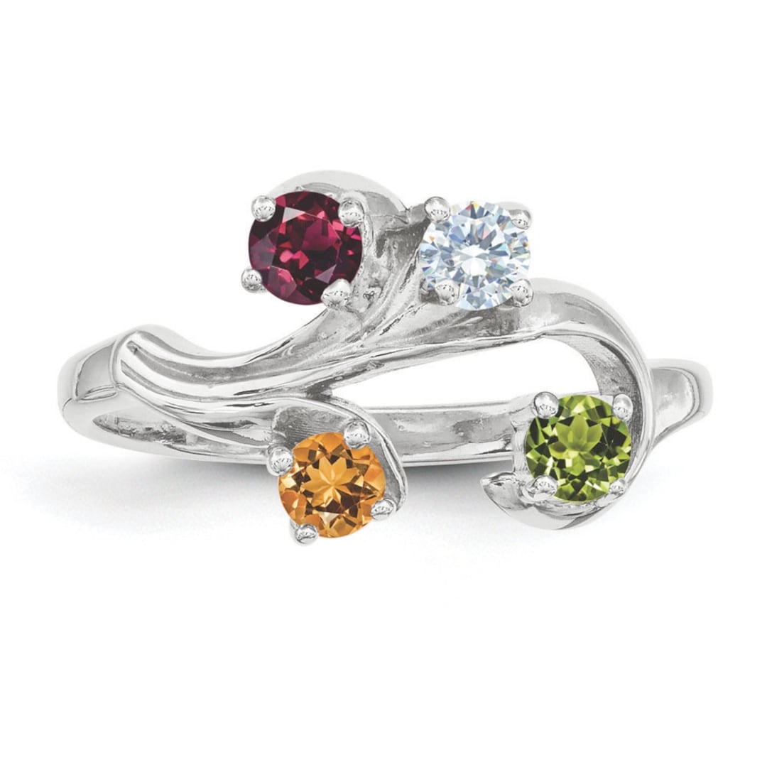 Mother's Family Tree Ring 1- 5 Stones Sterling Silver - Etsy