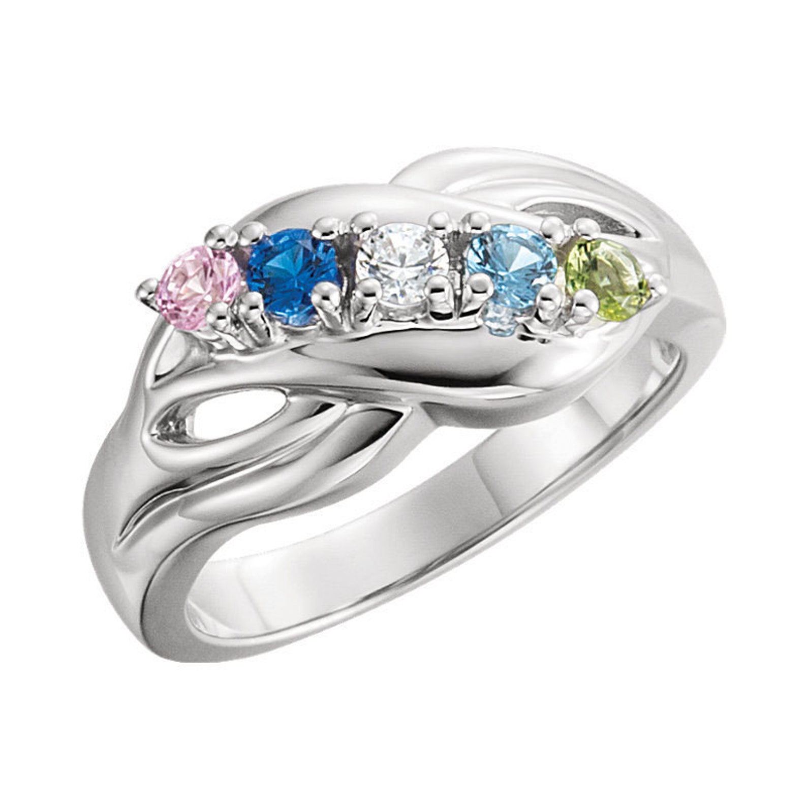 4 Stones Mother's Day Family Ring 1 5 Stones Sterling | Etsy