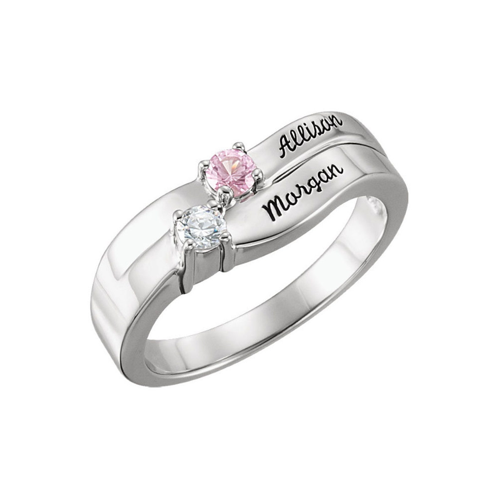 Name Engraved Family Ring Mother's Jewelry Sterling Silver - Etsy