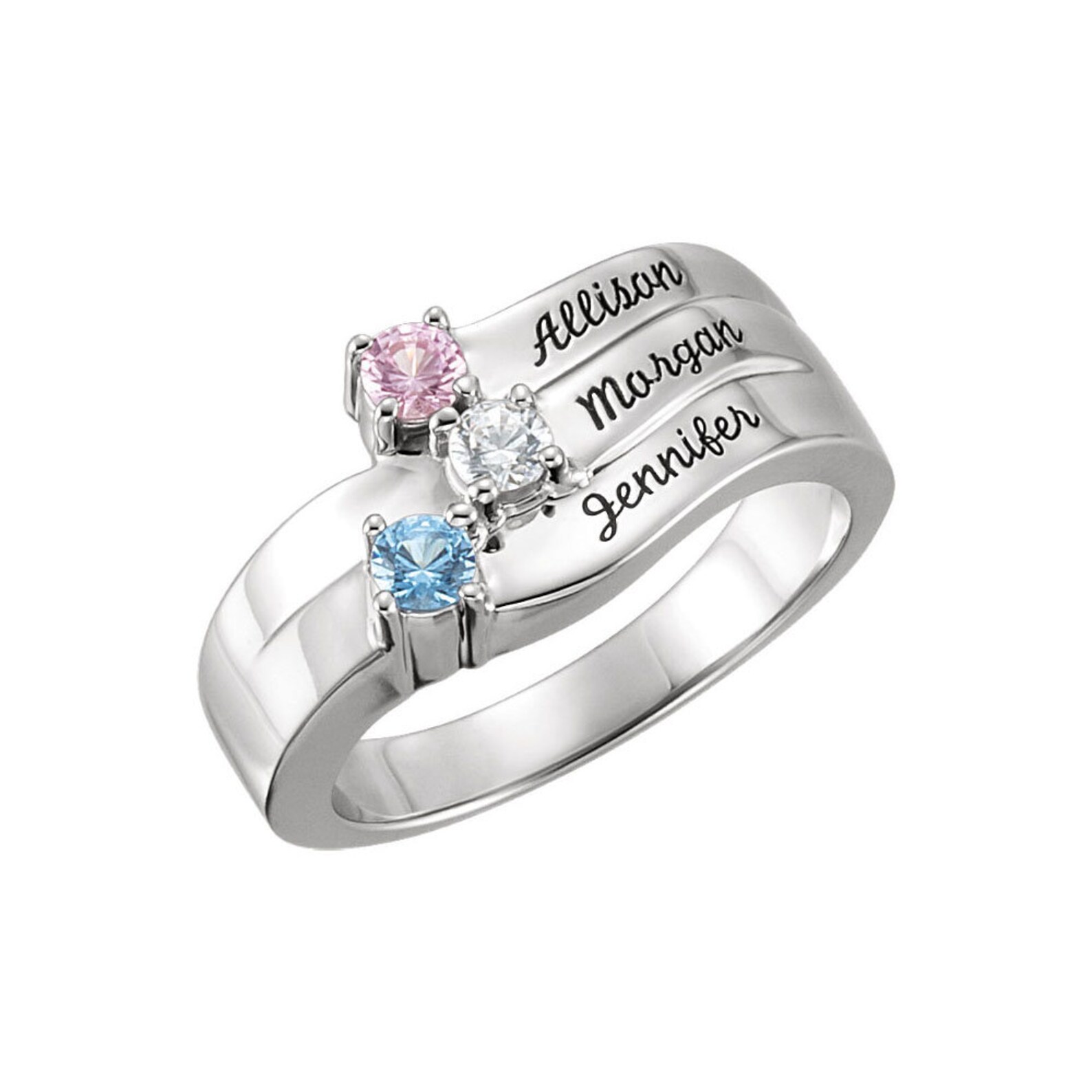 Name Engraved Family Ring Mother's Jewelry Sterling Silver - Etsy