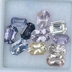 Beautiful Natural Mixed Coloured Sapphire Lot | Emerald Cut | 6.22 ...