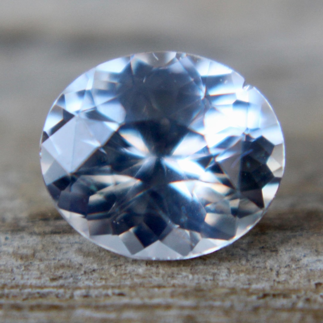 Oval Cut White Sapphire: 1.30 Carat Ceylon Gemstone (7.20x6.10mm) - Etsy