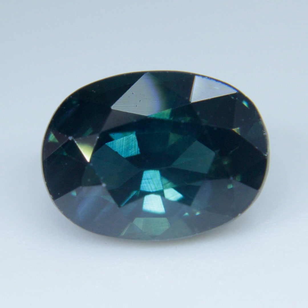 Natural Teal Sapphire Peacock Sapphire Blue Green Sapphire Oval Cut 8.44x6.24 Mm 2.12 Carat ...