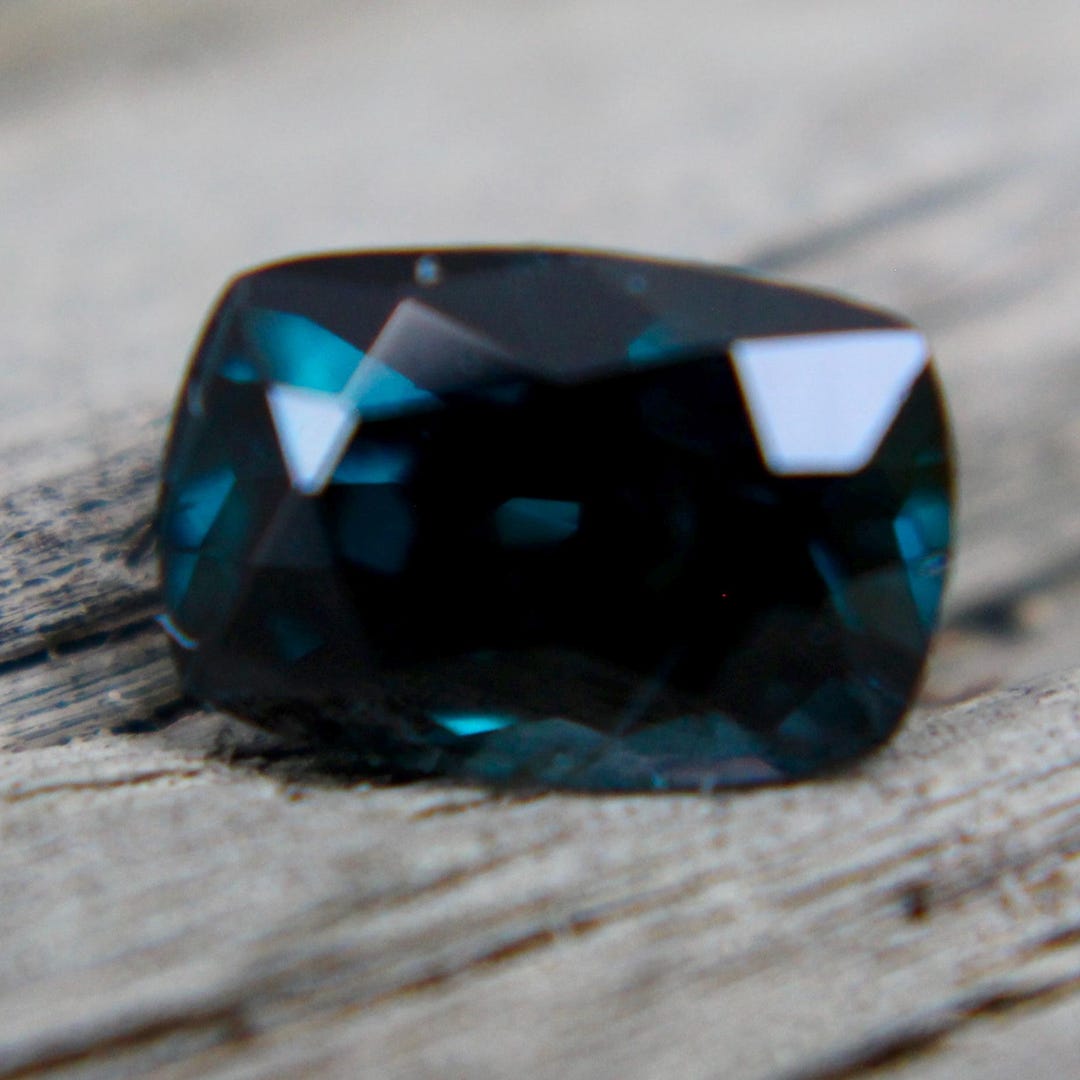 Teal Spinel Gemstone: 0.92 Carat Cushion Cut, Unheated Crystal - Etsy