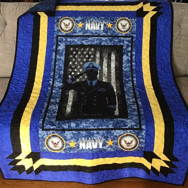 Navy Quilt - Etsy
