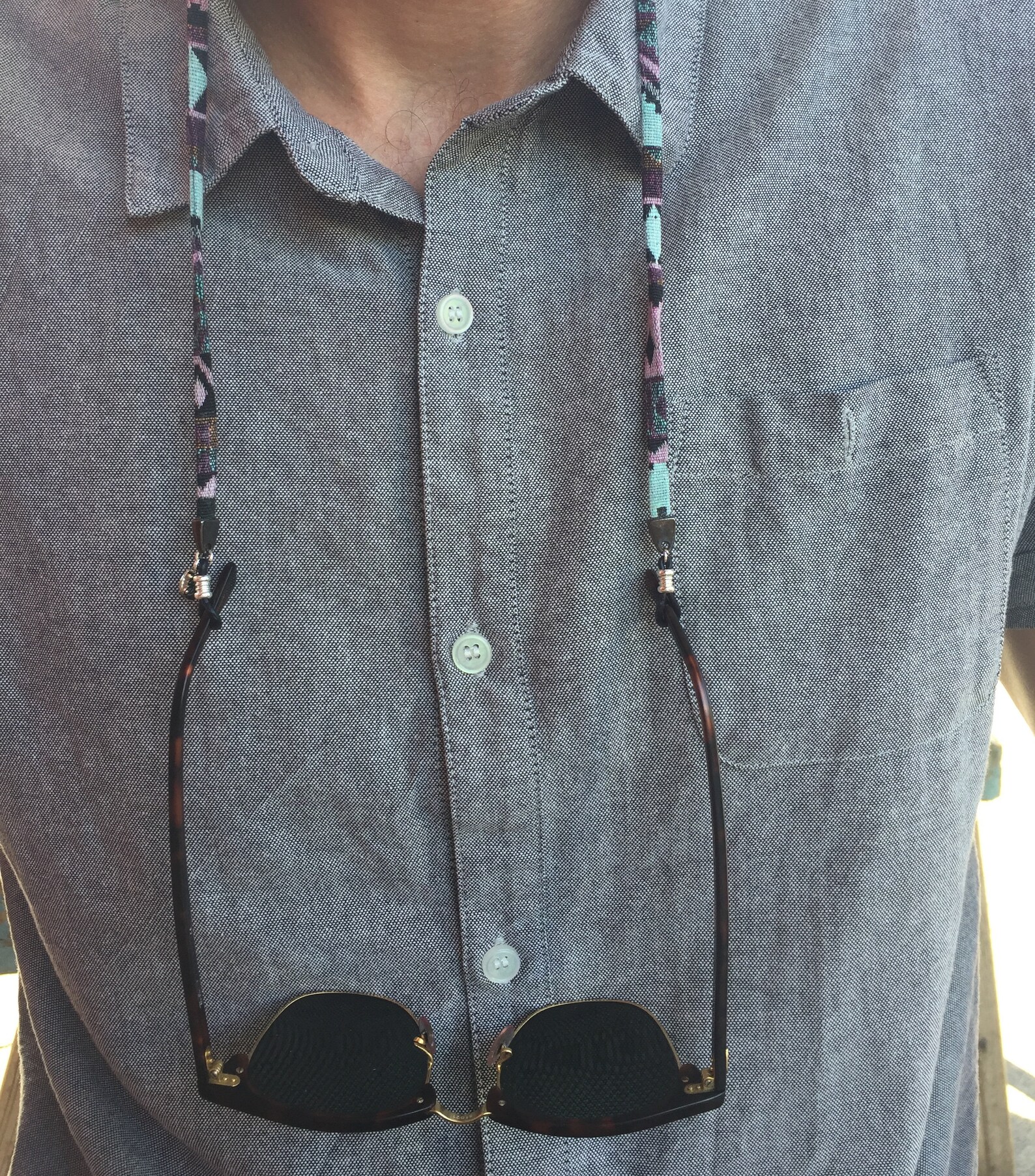 Gift for Him Sunglass Strap Made of Multicolour Fabric Men | Etsy